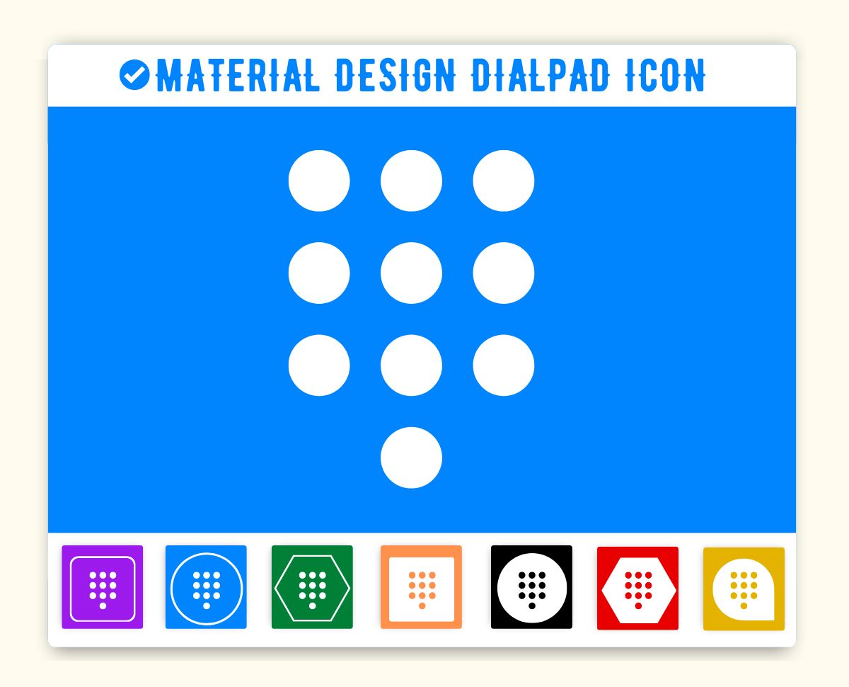 Material Design Dialpad Icon | (Buttons) Material UI Dialpad Icon, Vuetify, Mat Icon