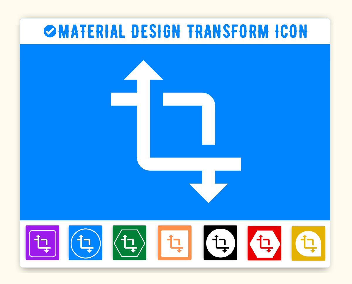 Material Design Transform Icon | (Crop) Material UI Transform Icon, Vuetify, Mat Icon