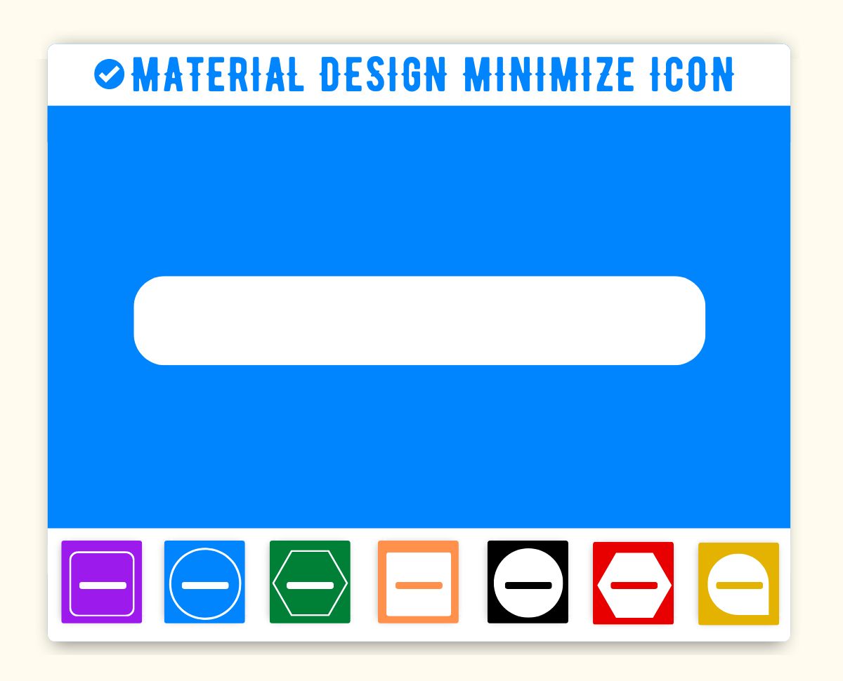 Material Design Minimize Icon | (Line) Material UI Minimize Icon, Vuetify, Mat Icon
