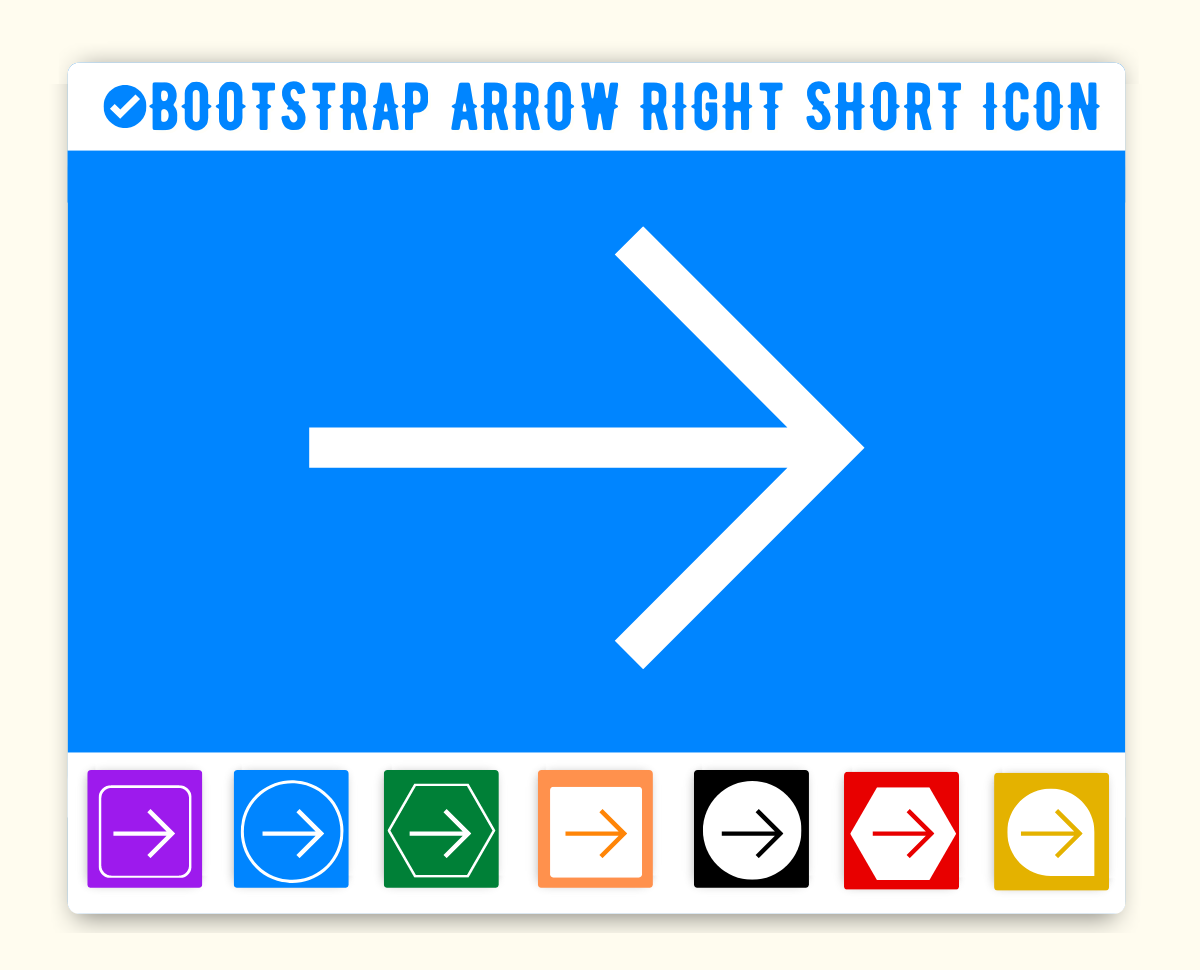 Bootstrap Arrow Right Short Icon | Bi Bi Arrow Right Short Icon Code ...