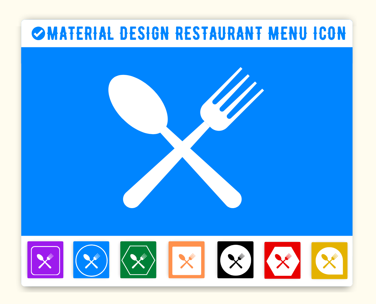 Material Design Restaurant Menu Icon | (Spoon) Material UI Restaurant ...