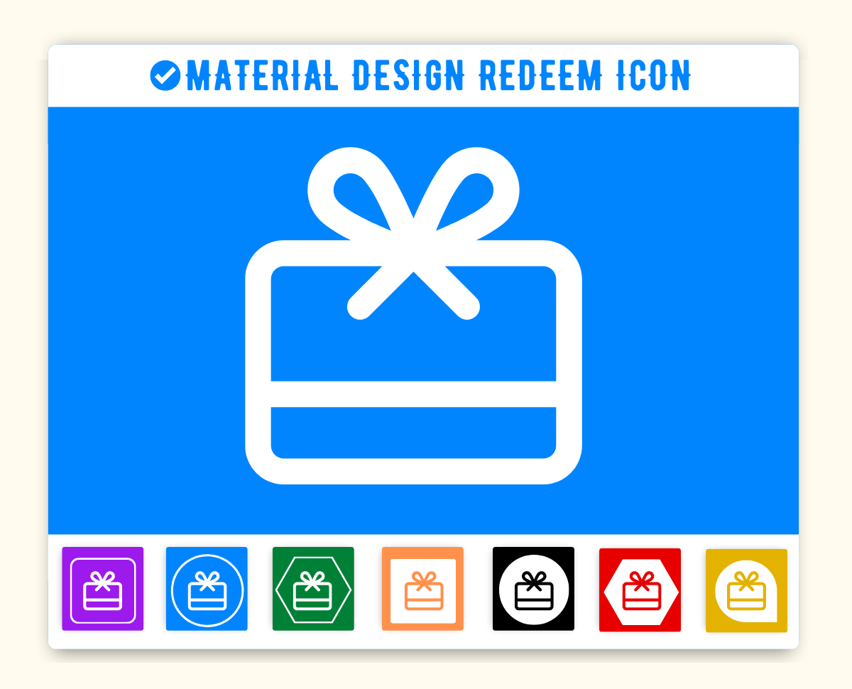Material Design Redeem Icon | (Gift) Material UI Redeem Icon, Vuetify ...