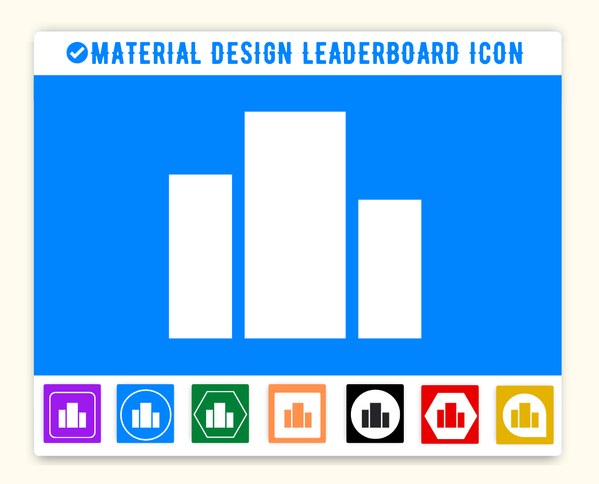 Material Design Leaderboard Icon | (Graph) Material UI Leaderboard Icon, Vuetify, Mat Icon
