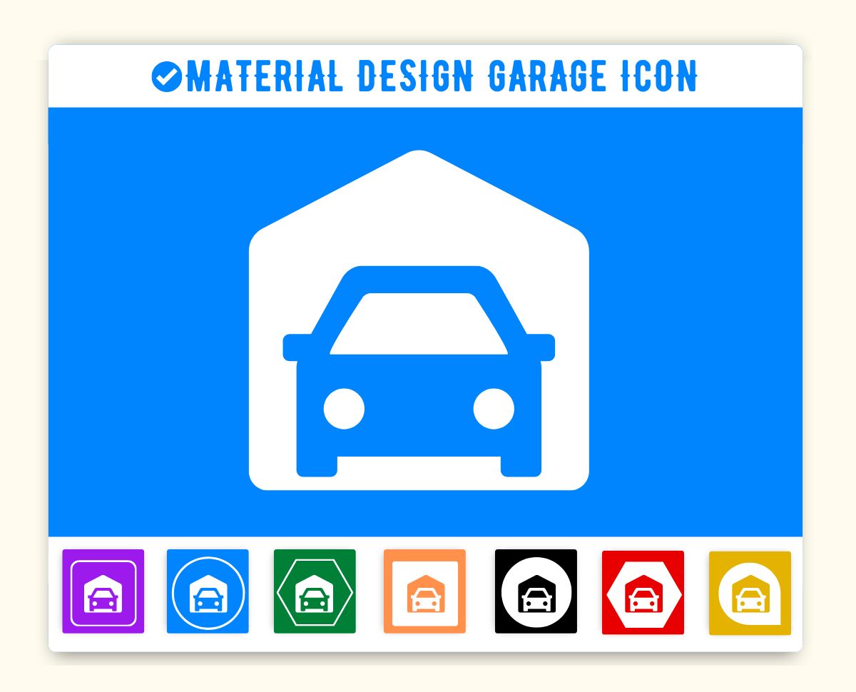 Material Design Garage Icon | (Automotive) Material UI Garage Icon ...
