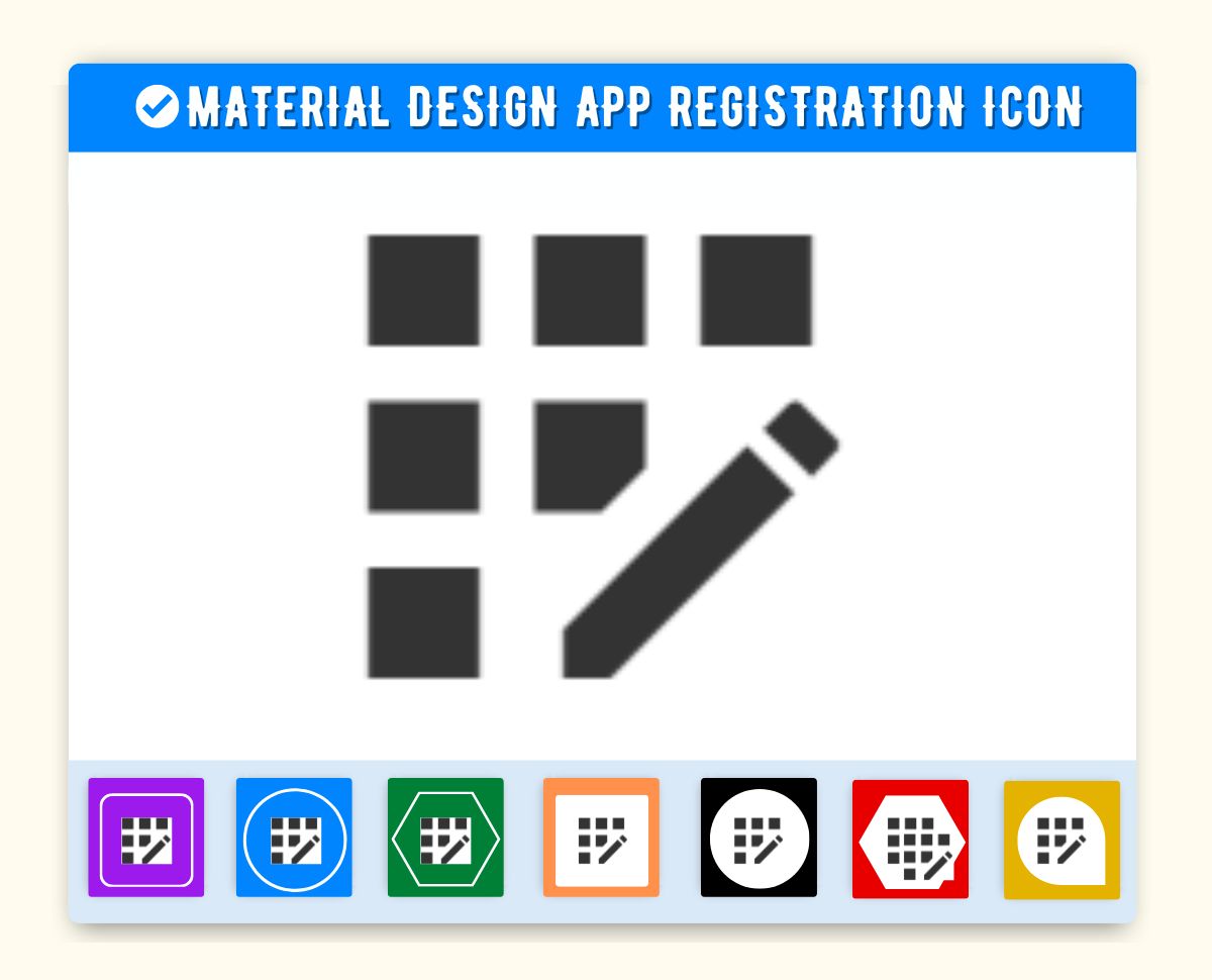Material Design App Registration Icon | (Register) Material UI App ...