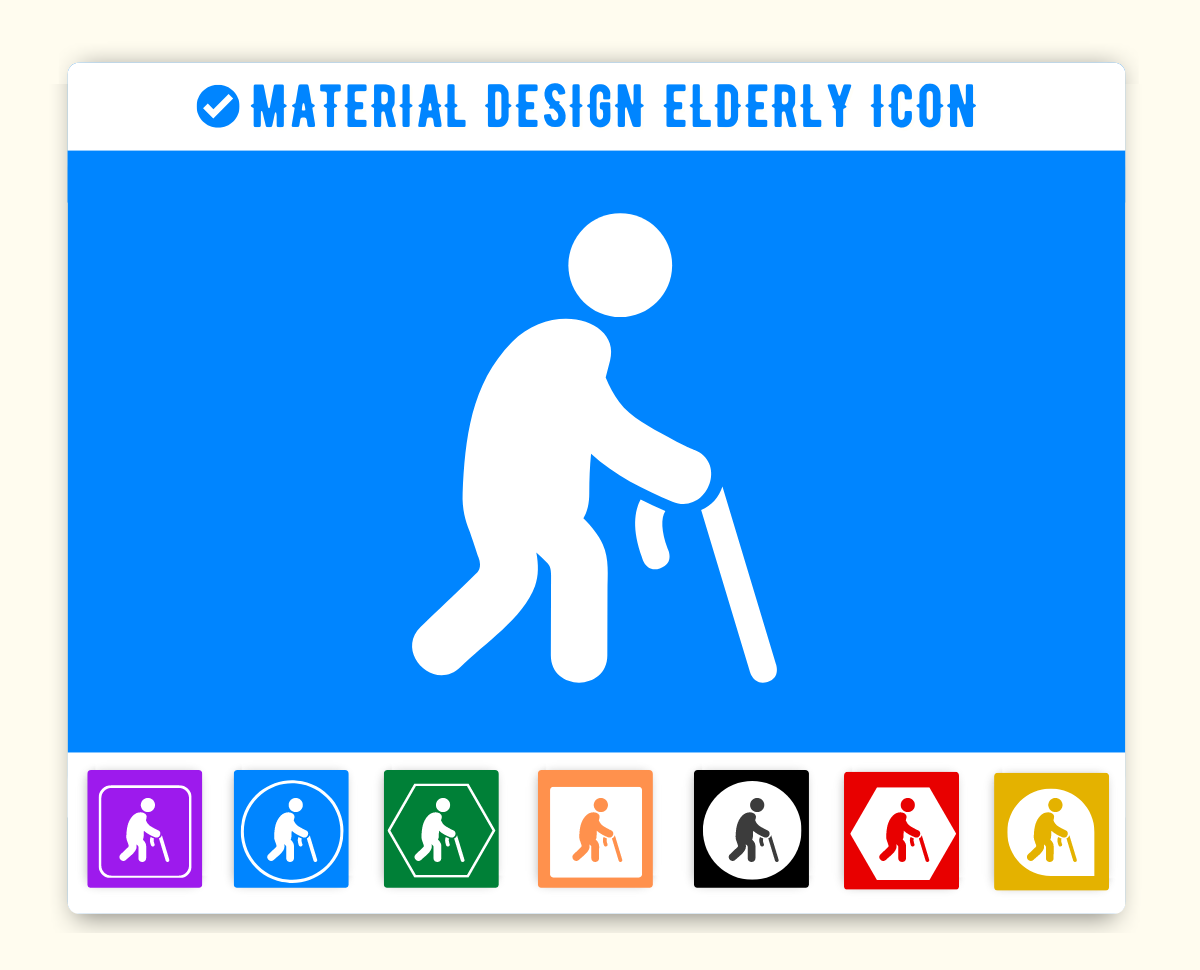 Material Design Elderly Icon | (Old) Material UI Elderly Icon, Vuetify ...