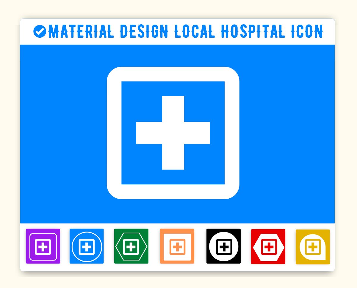 Material Design Local Hospital Icon | (Medicine) Material UI Local ...