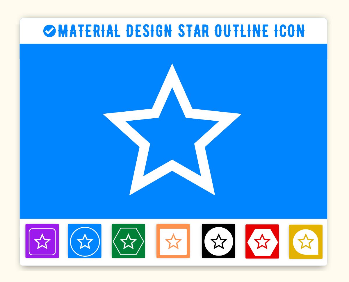 Material Design Star Outline Icon | (Favorite) Material UI Star_Outline ...