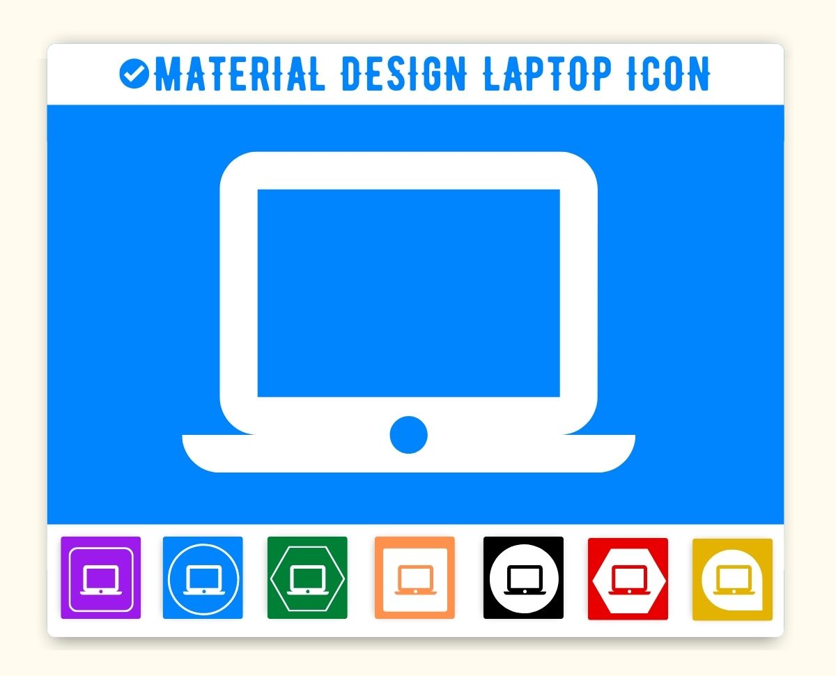 Material Design Laptop Icon | (Computer) Material UI Laptop Icon ...