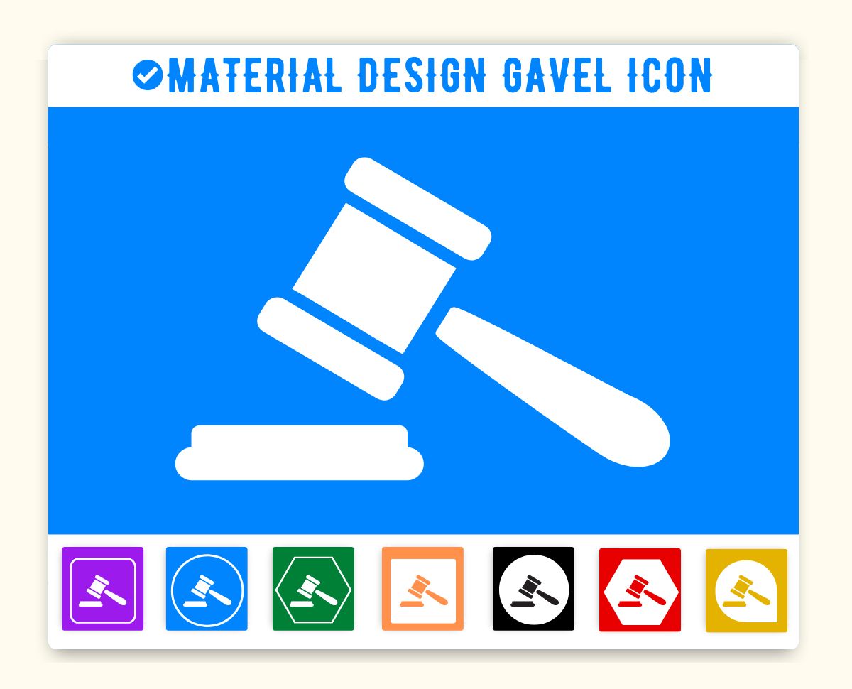 Material Design Gavel Icon | (Court) Material UI Gavel Icon, Vuetify ...