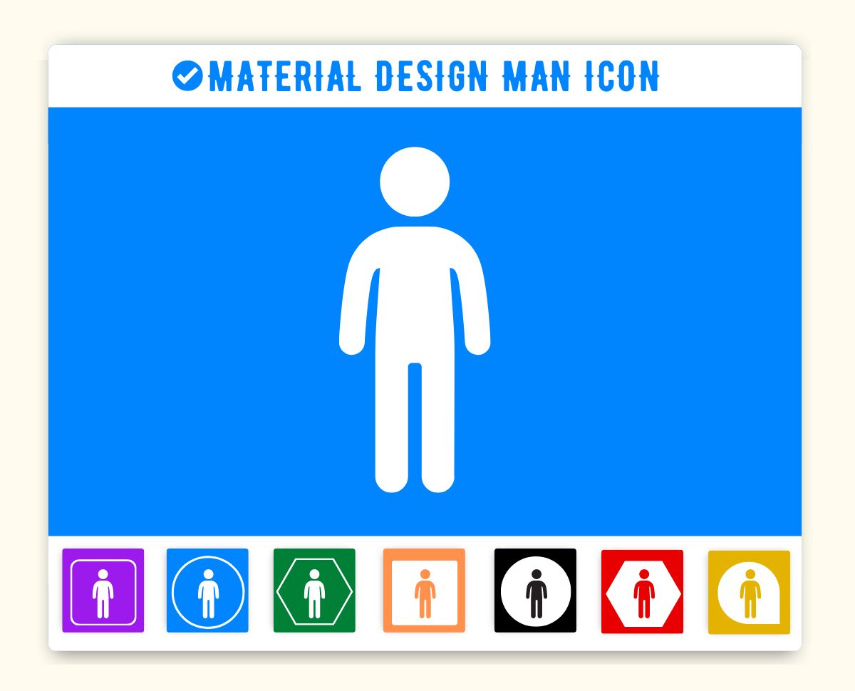 Material Design Man Icon | (Human) Material UI Man Icon, Vuetify, Mat Icon