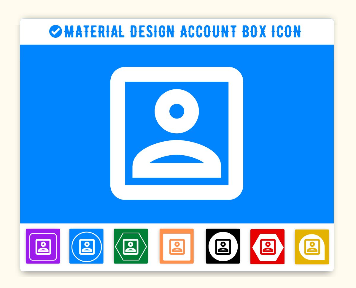 Material Design Account Box Icon | (Profile) Material UI Account_Box ...