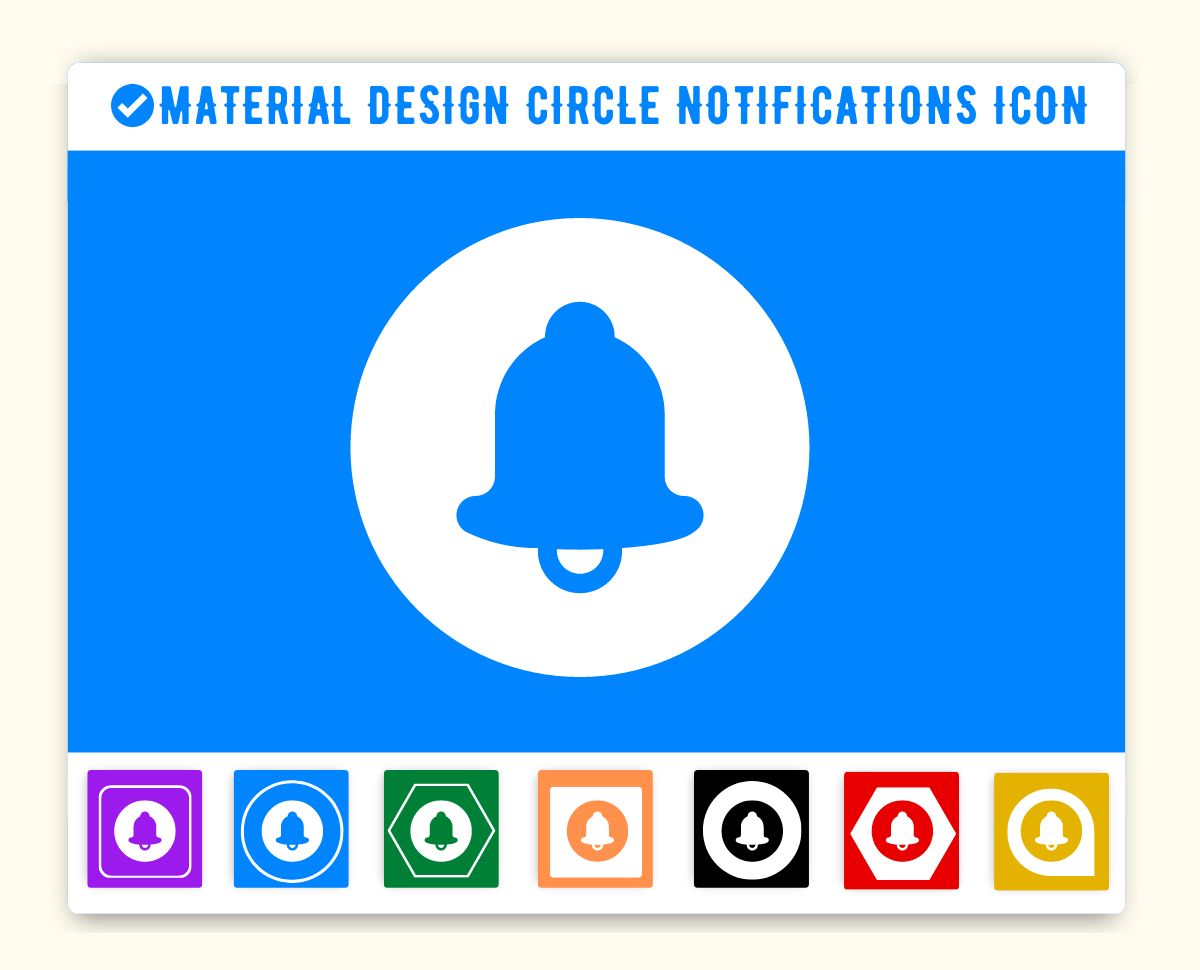 Material Design Circle Notifications Icon | (Bell) Material UI Circle_Notifications Icon ...