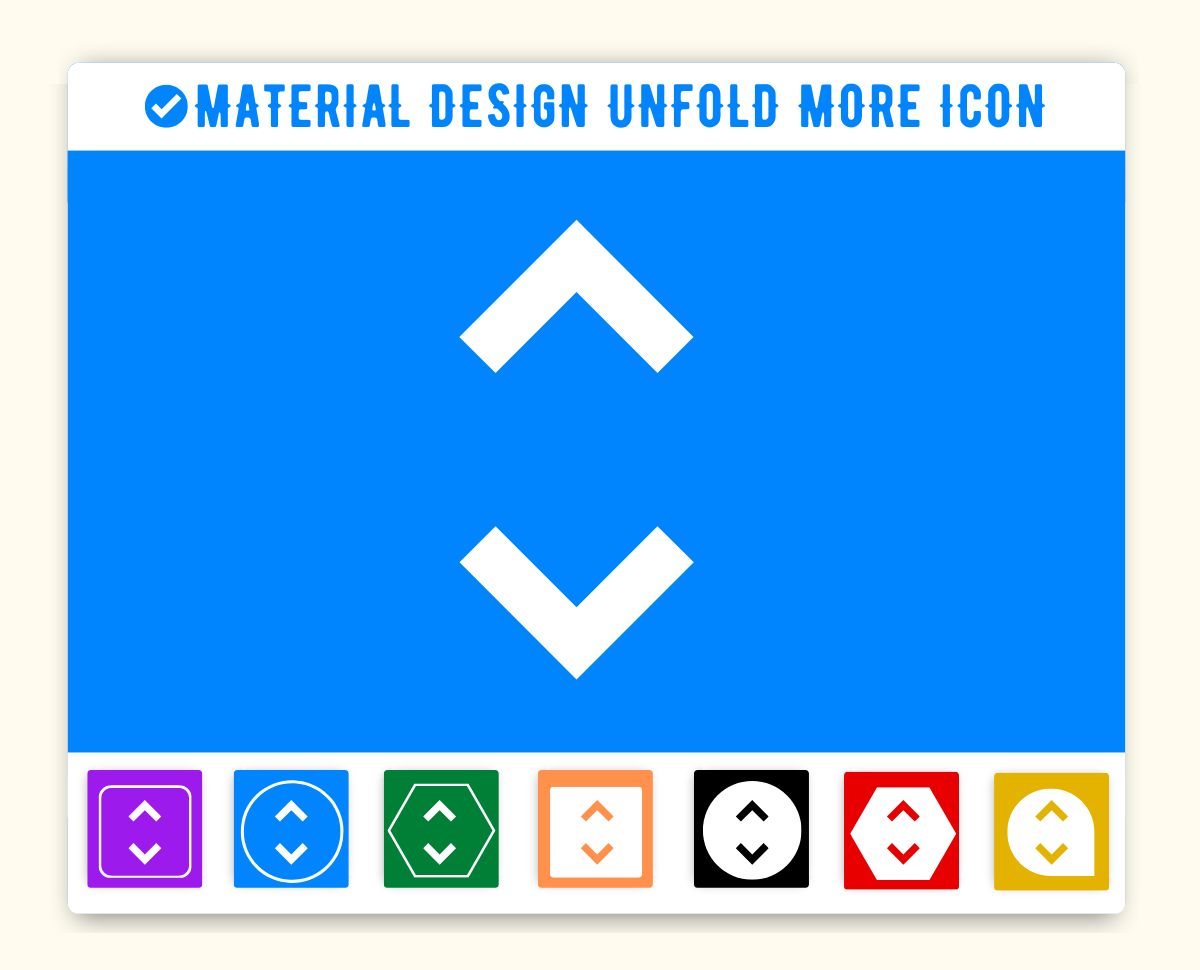 Material Design Unfold More Icon | (Chevron) Material UI Unfold_More ...