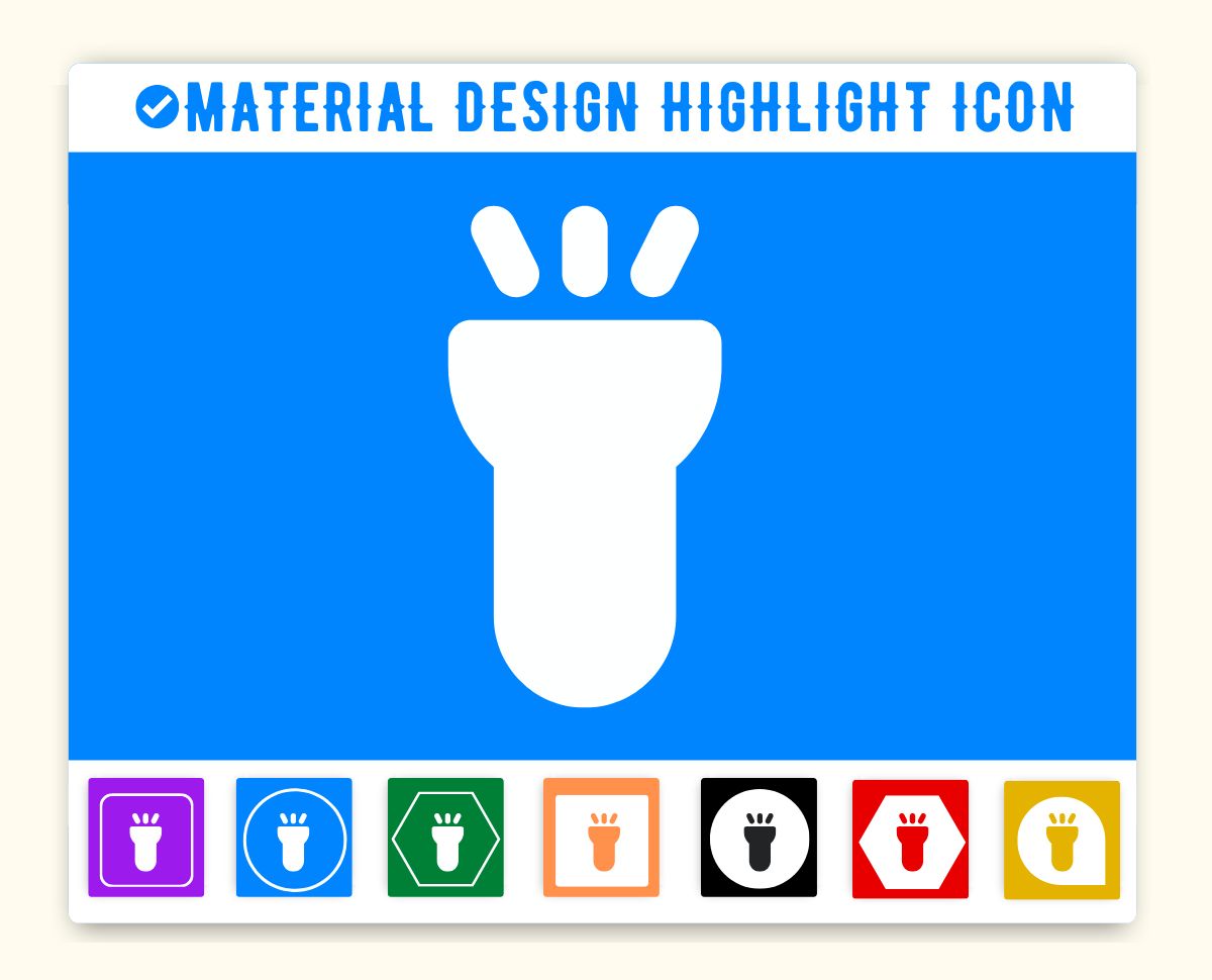 Material Design Highlight Icon | (Flash) Material UI Highlight Icon ...