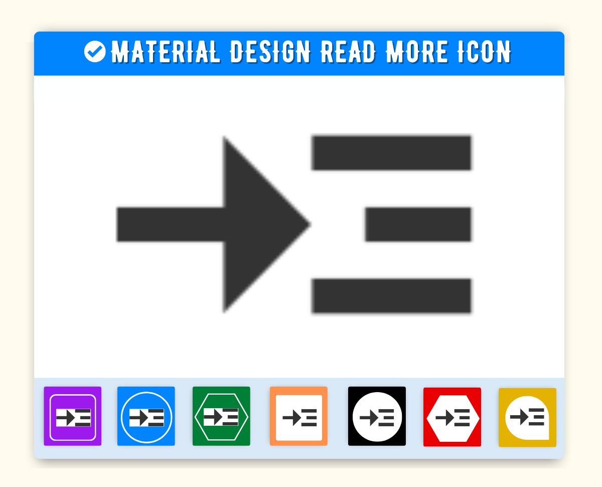 Material Design Read More Icon | (Text) Material UI Read_More Icon ...