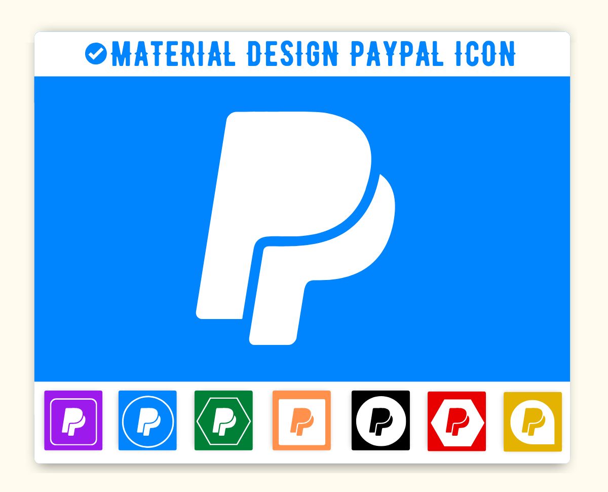 Material Design Paypal Icon | (Credit Card) Material UI Paypal Icon ...