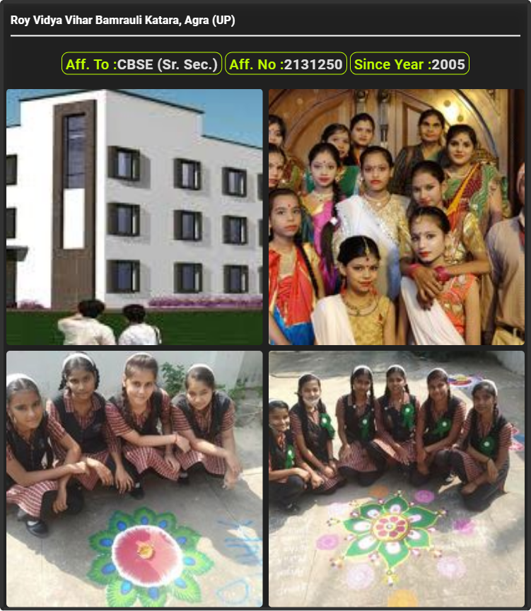Roy Vidya Vihar Sr. Sec. School Bamrauli Katara, Agra (UP)