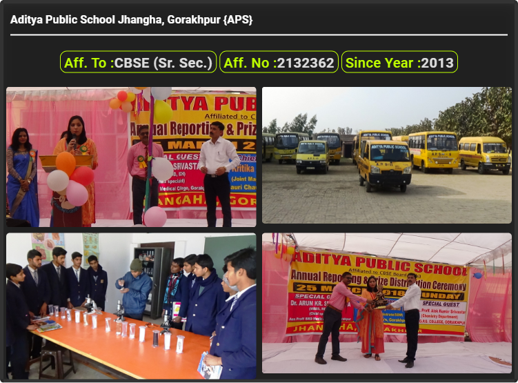 Aditya Public School Jhangaha, Gorakhpur