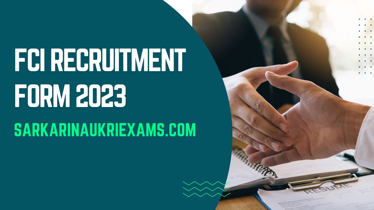 FCI Recruitment Form 2023