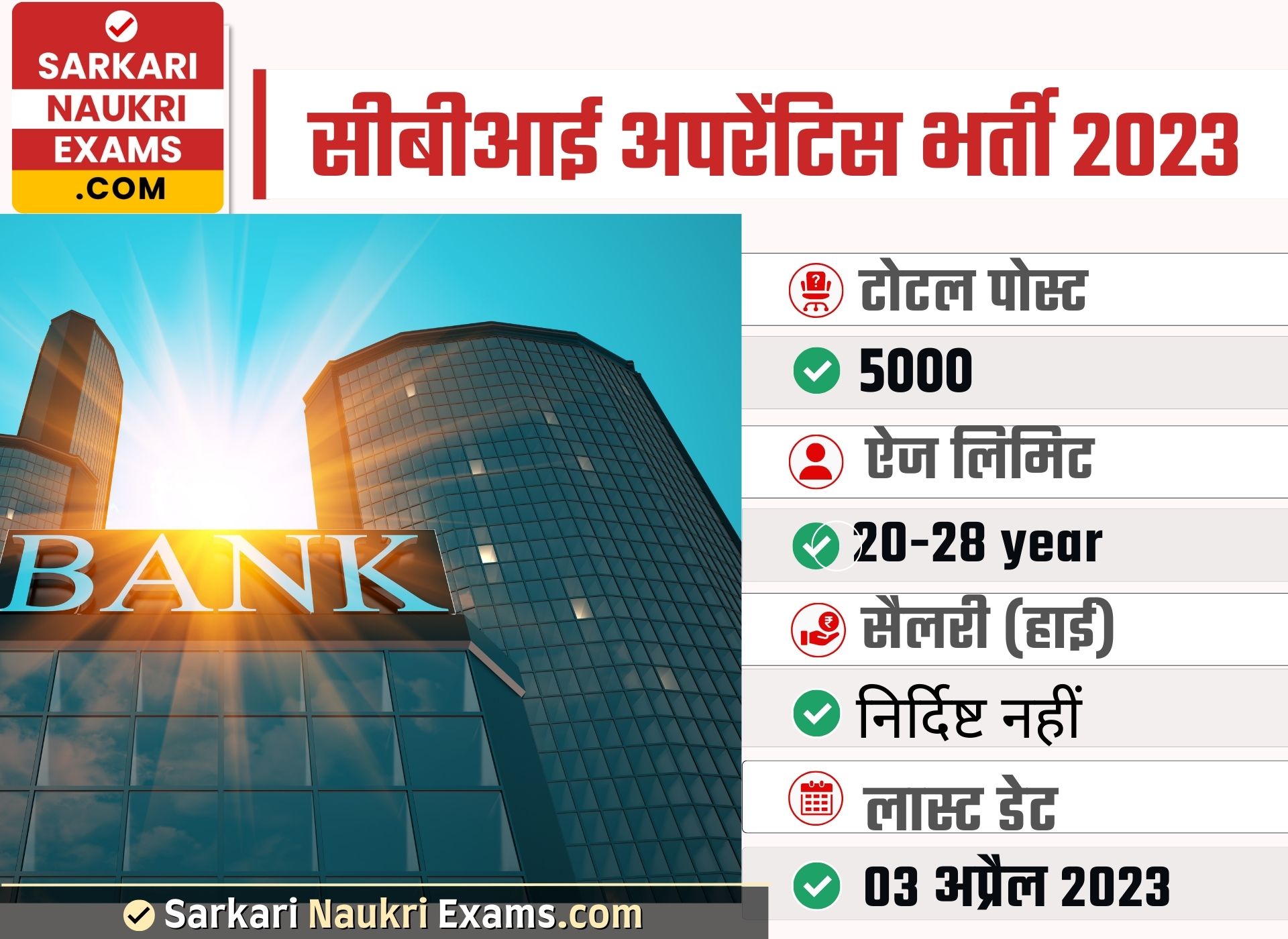 CBI Apprentices Recruitment 2023 Online Apply Form 5000 Vacancy