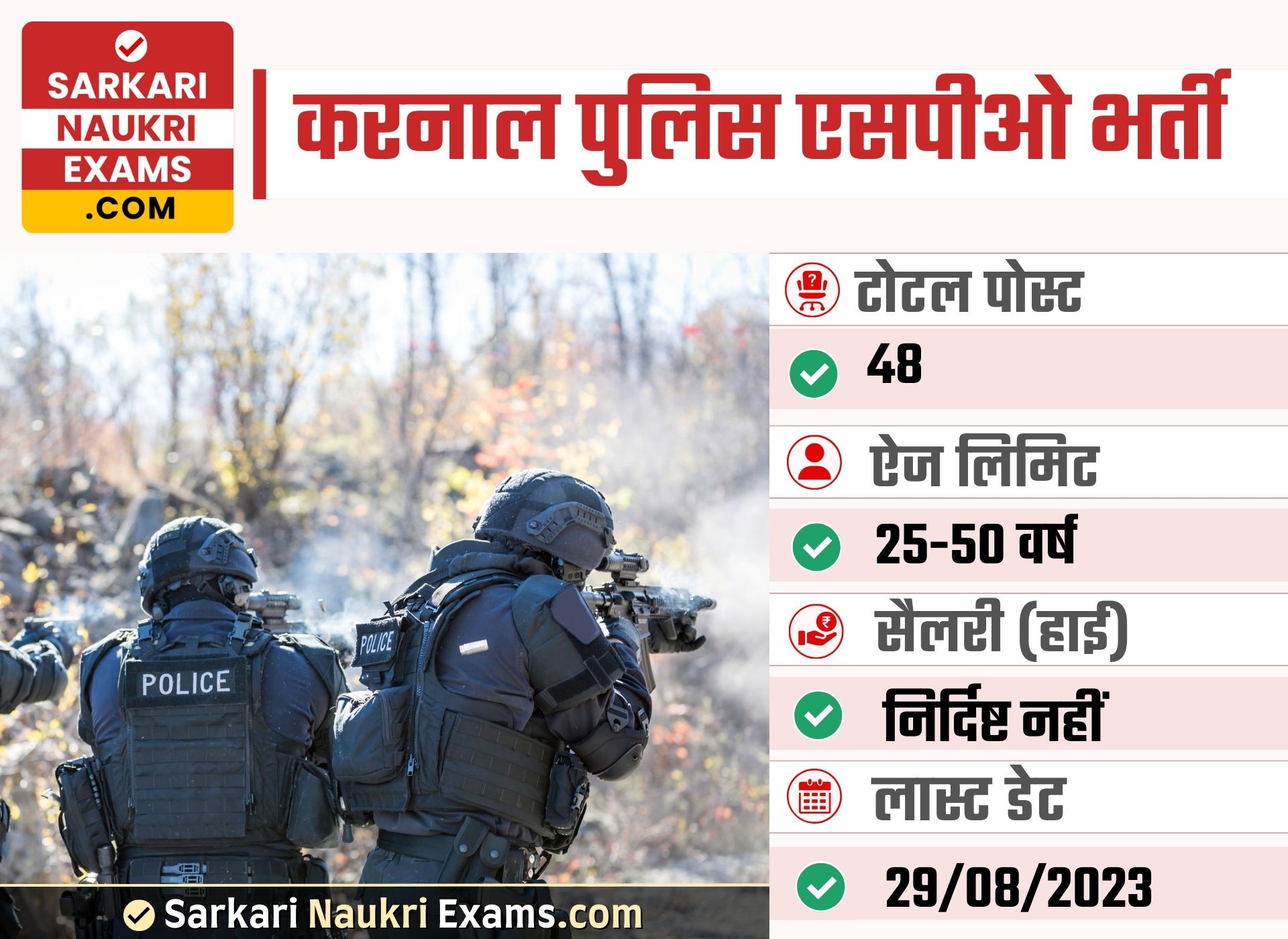 Karnal Police SPO Recruitment 2023 | Apply Online Form