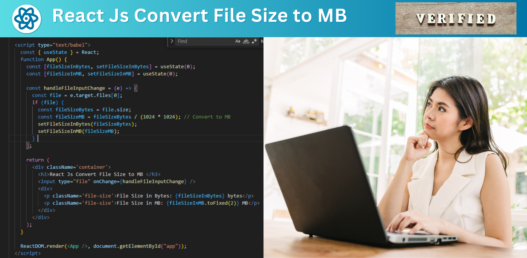 React Js Convert File Size To MB KB